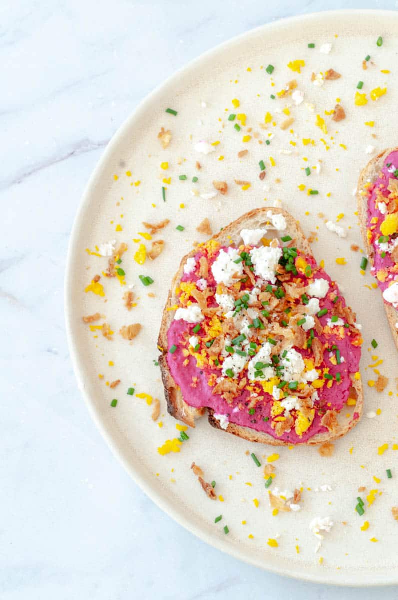 Toast à la crème de betterave et oeuf dur - Marie Food Tips