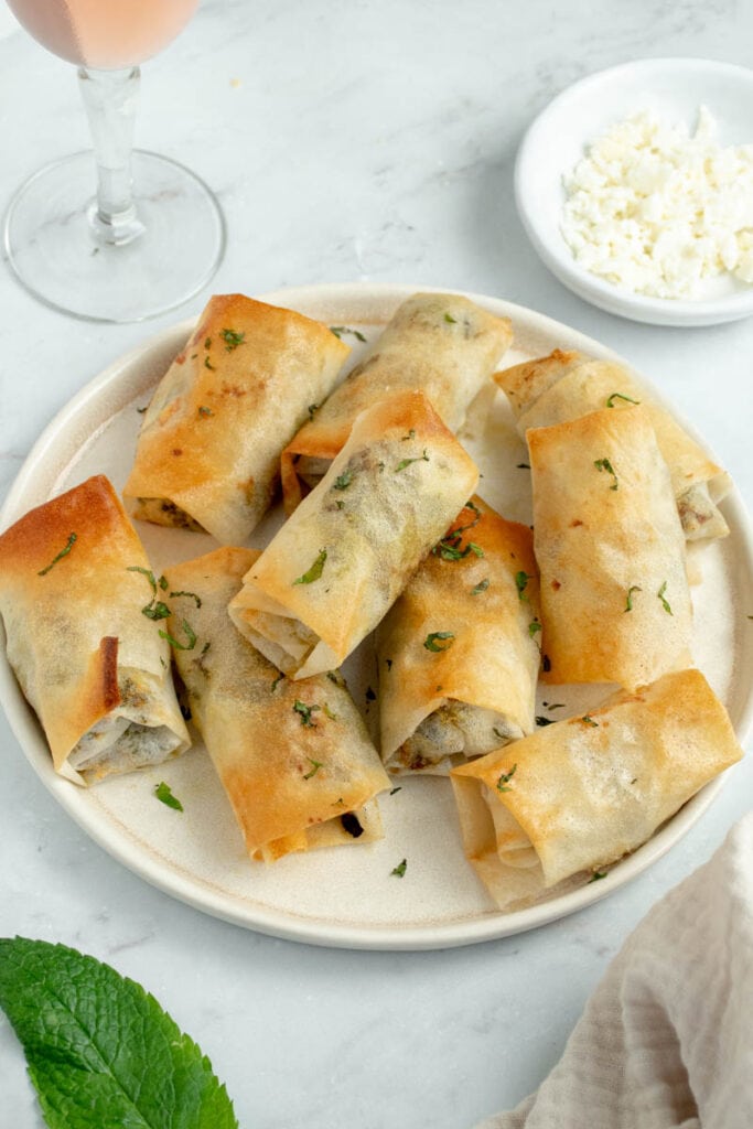 Zucchini fillo cigars (with feta cheese) - Marie Food Tips