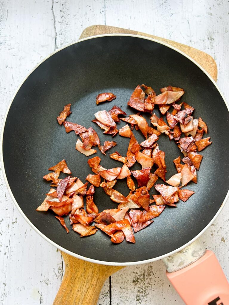 Air Fryer baked Brie with bacon and caramelized onions - Marie Food Tips