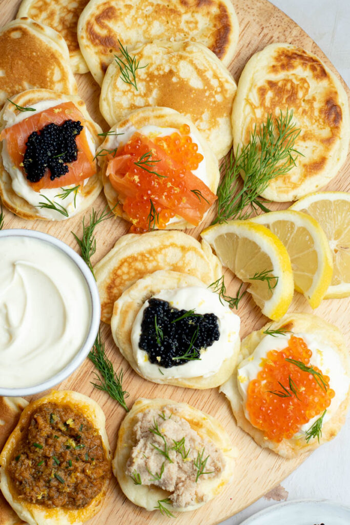 Homemade easy blini (mini pancakes) - Marie Food Tips